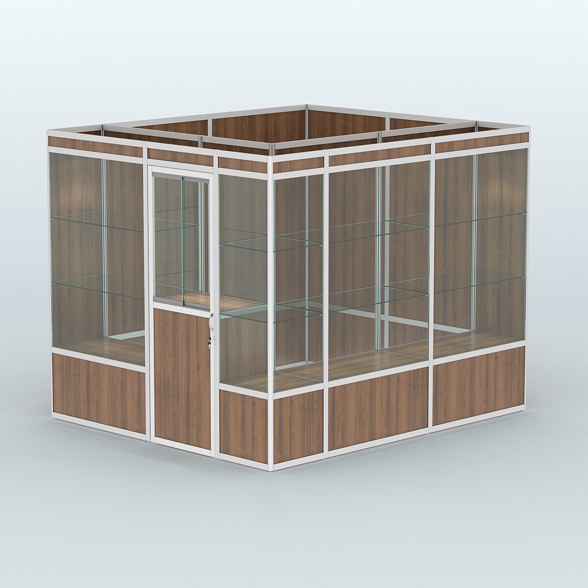 Павильон из профиля угловой №4а (5,5 кв. м), Орех