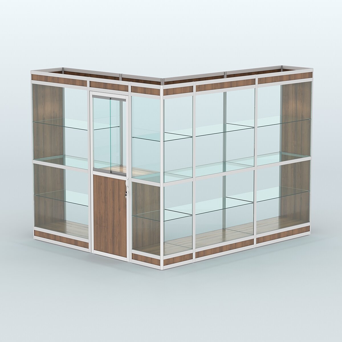 Павильон из профиля угловой №1в (5,5 кв. м), Орех