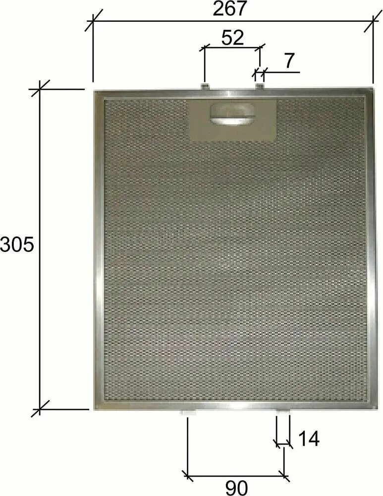 1шт. 480122102168 Масляный фильтр вытяжки 305 x 267 мм Elica, AEG, Whirlpool, KIT0010805, Electrolux, Bauknecht