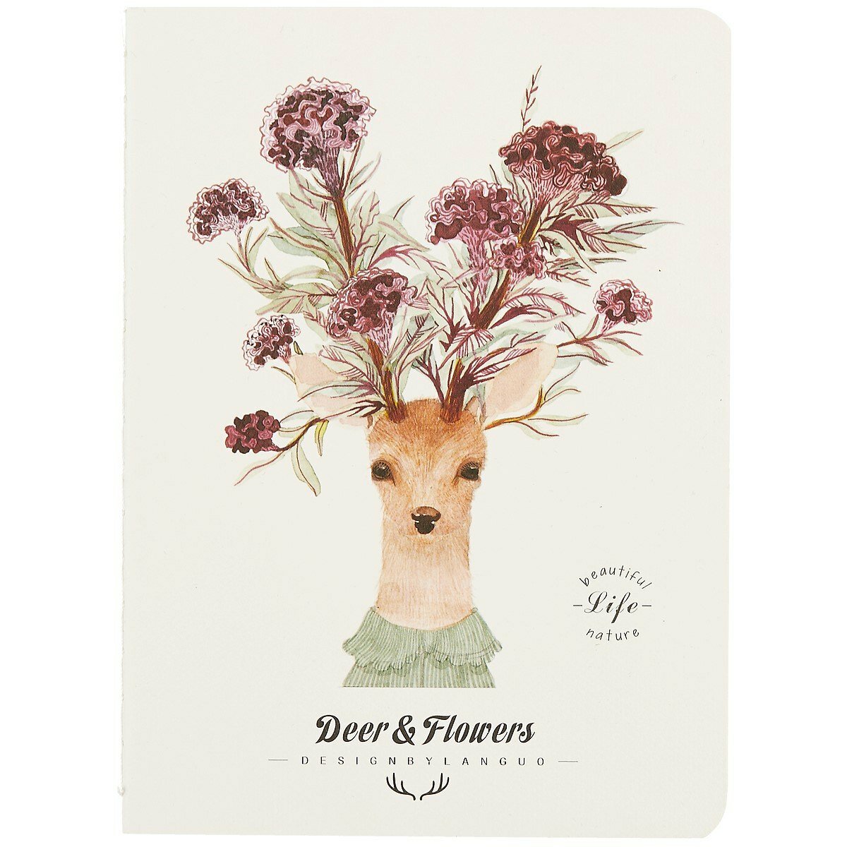 Записная книжка «Deer and flowers», 24 листа, А6