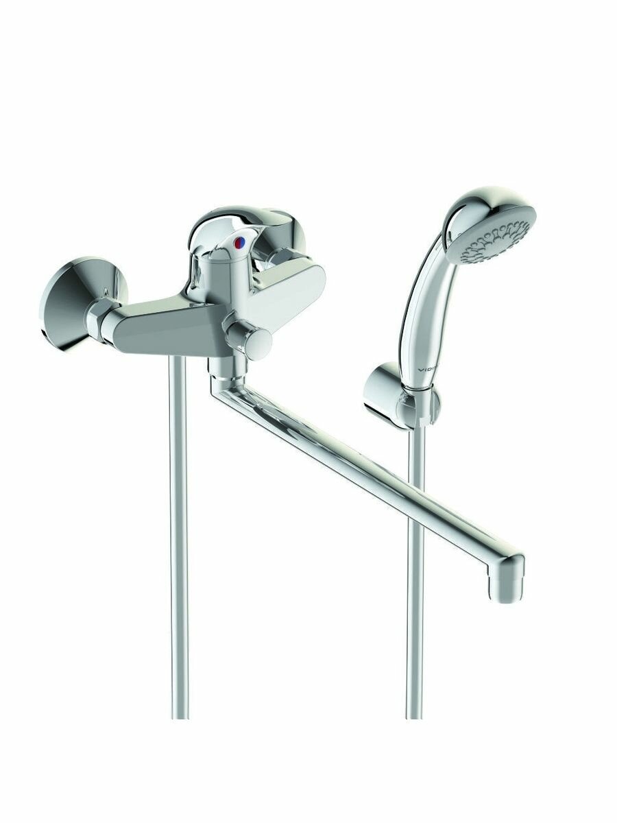 Смеситель Vidima BA005AA ORION для ванны с L изливом 320мм +шланг с лейкой