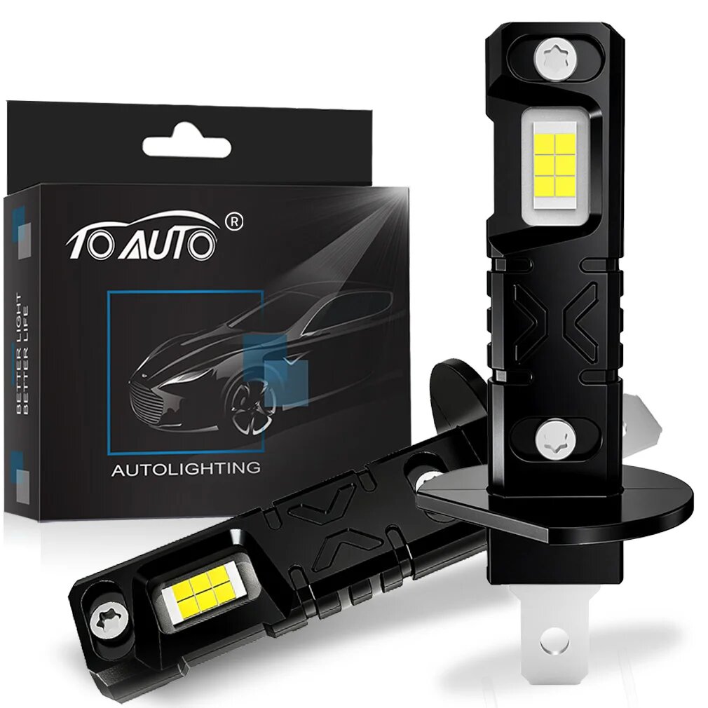 2 шт. LED H1 лампы для фар, 6000K, 150 Вт, CSP, CANBUS