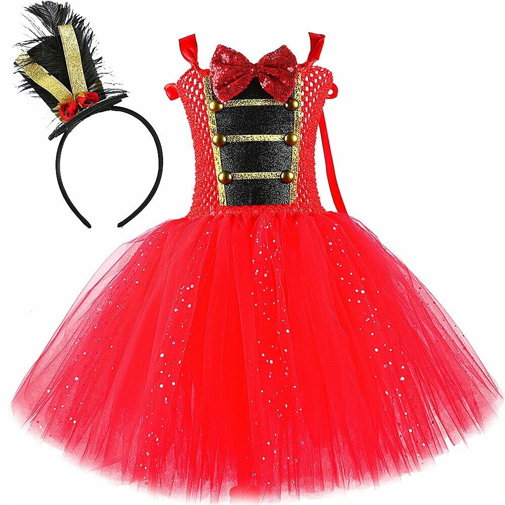 Красный костюм Цирк Мастер для девочки 7Y