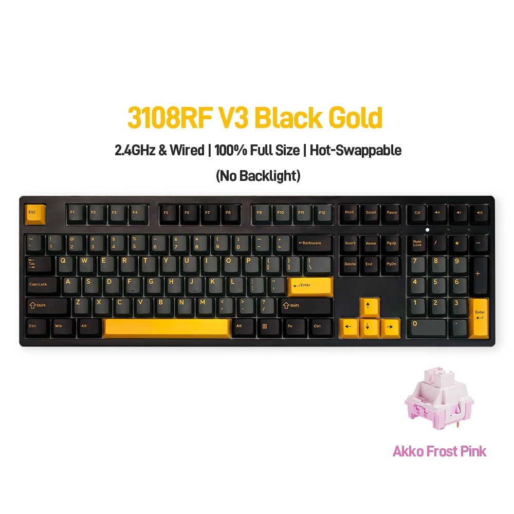 Механическая клавиатура AKKO 3108RF Black Gold 1
