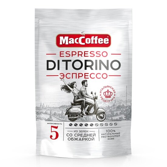 Кофе растворимый Maccoffee Espresso DITORINO, сублимированный, 70г