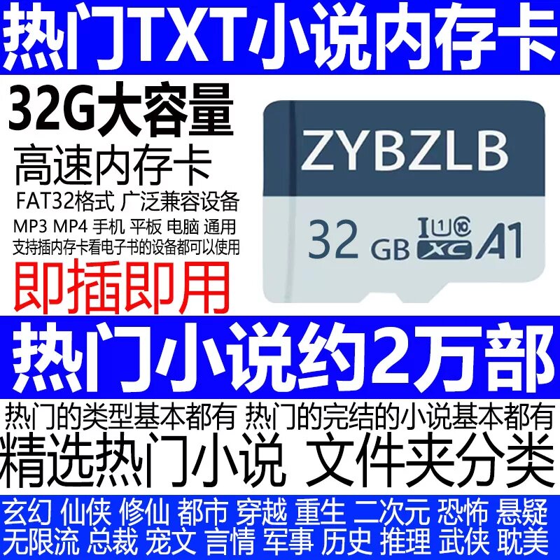 Карта памяти электронной книги, аудио, новая карта памяти MP3P4, мобильный телефон, устройство чтения P5, TXT novel TF,