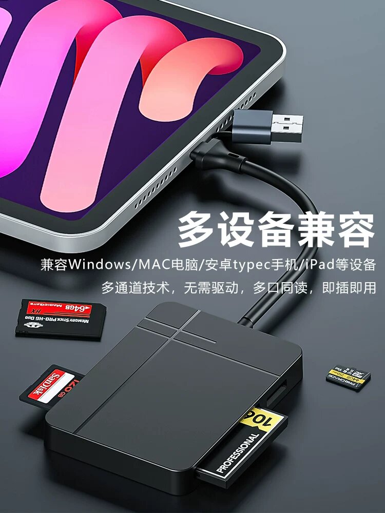 Многофункциональное устройство чтения карт USB3.1, универсальное, подходит для камер CCD Canon, карт памяти SD, карт