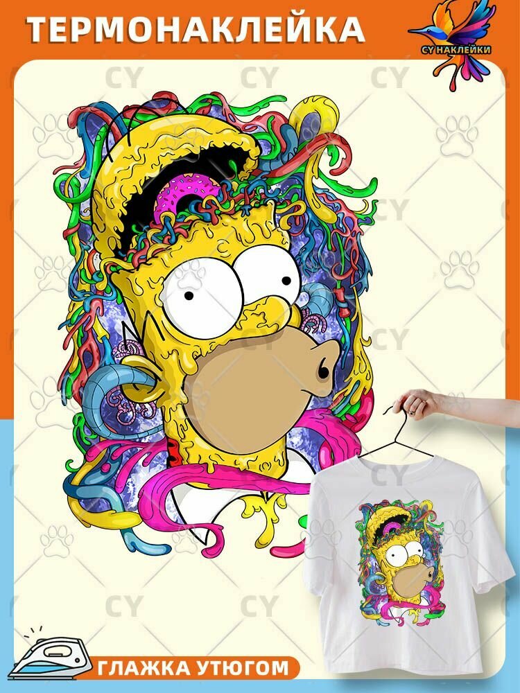 Термонаклейка на одежду The Simpsons и Bart Simpson логотипы брендов