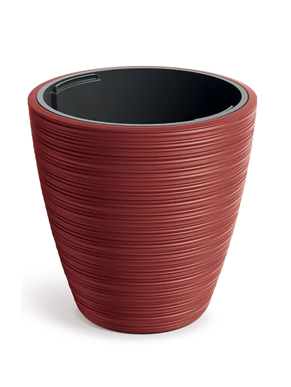 Кашпо для цветов круглое со вставкой Prosperplast VENA, диаметр 34,9 см, высота 35 см, 25 л, красный ретро