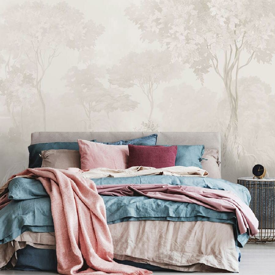 Фотообои Лес абстрактный бежевый 13-1067-L-Холст 270 x 400 см (ВхШ) Бесшовные, флизелиновые, влагостойкие обои