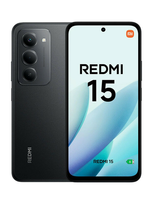 Смартфон Xiaomi Redmi 15 8/256Gb Black Ростест , черный, 6.9", камера 50Мп.