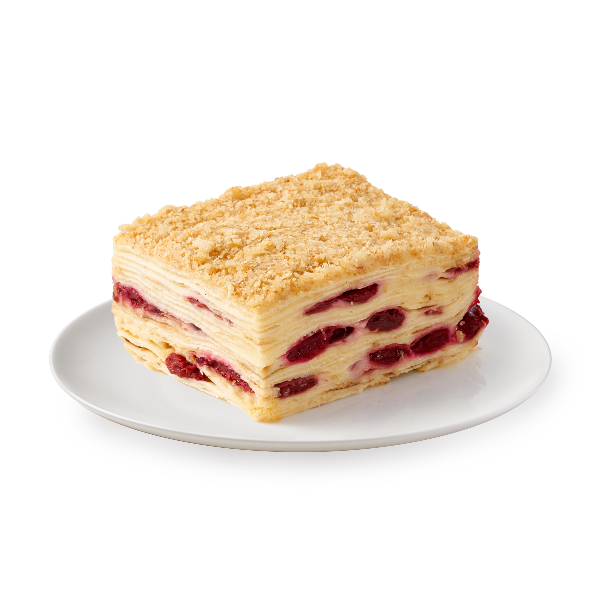 Пирожное Братья Караваевы "Бакинское слоеное с вишней", слоеное тесто, заварной крем, 240 г