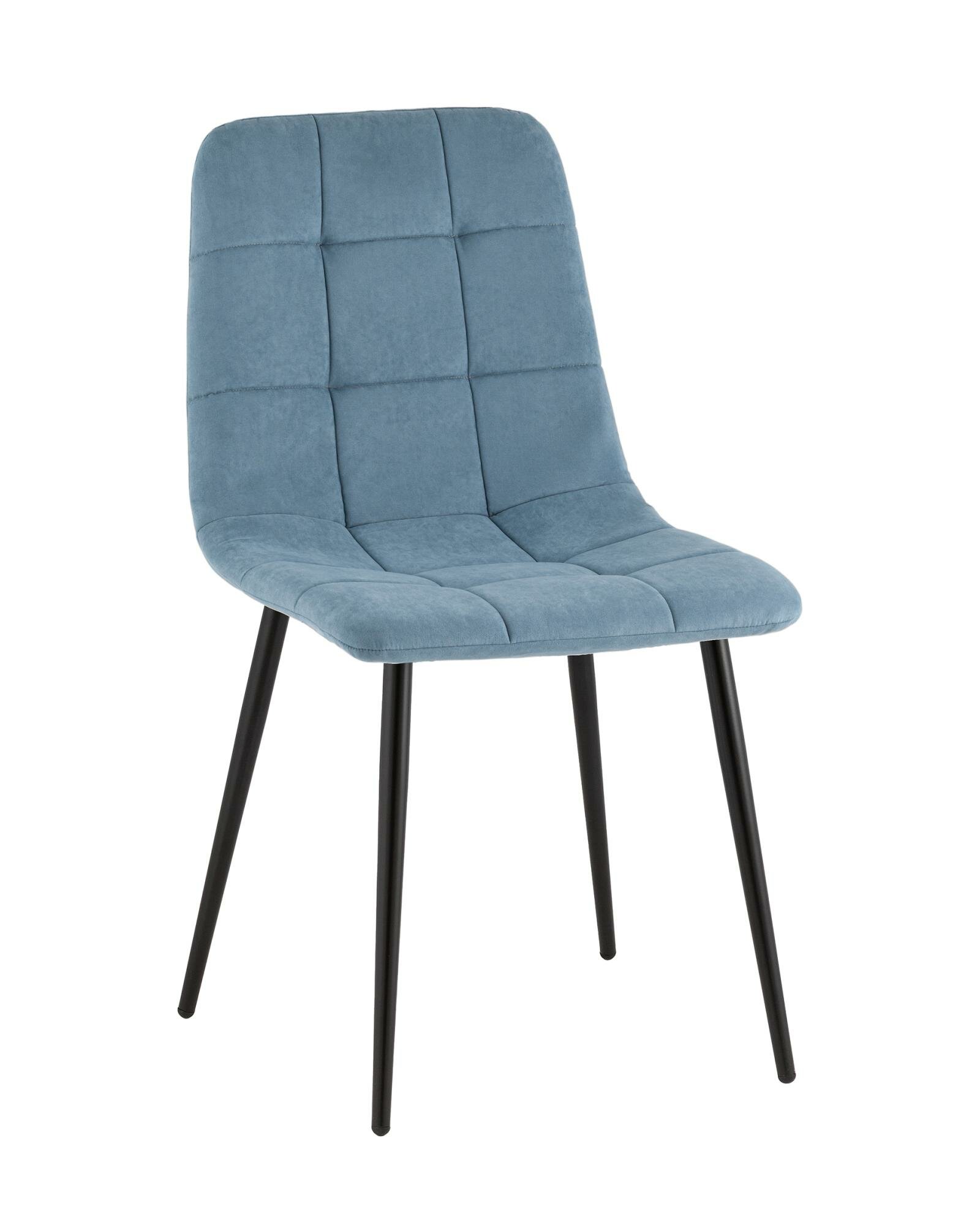 Стул Одди Original STOOL GROUP синий, велюр и металл, мягкое сиденье, без подлокотников