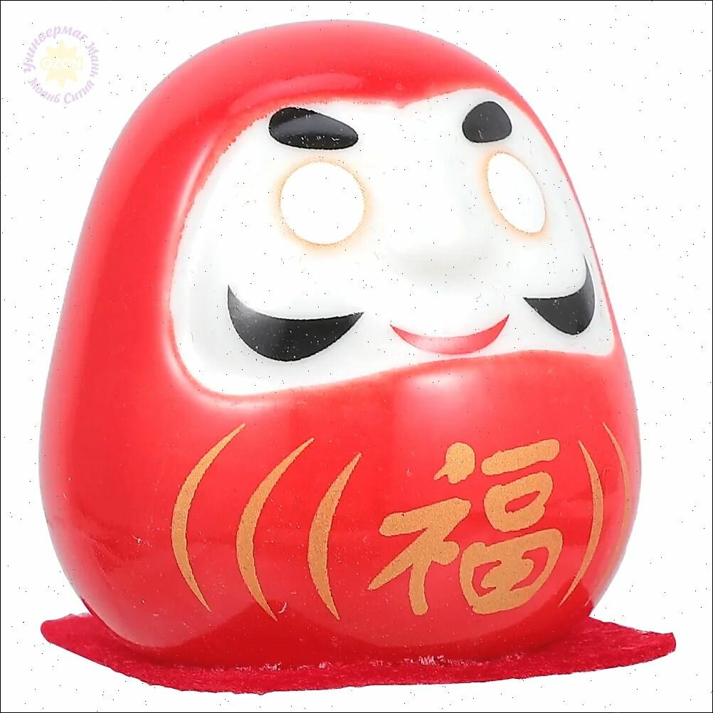 Красная керамическая японская фигурка дарума миниатюра