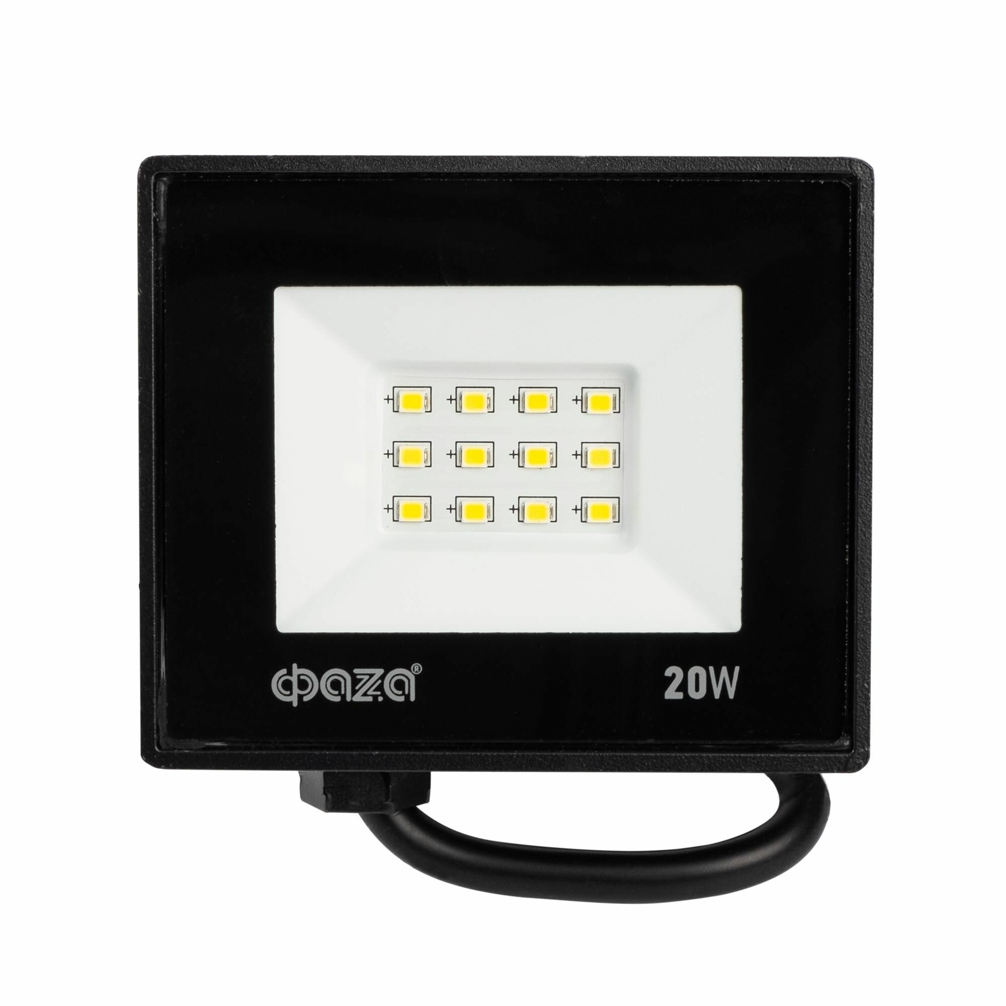 Прожектор Jazzway светодиодный СДО-20 20Вт 6500К 1600Лм IP65, Фаzа