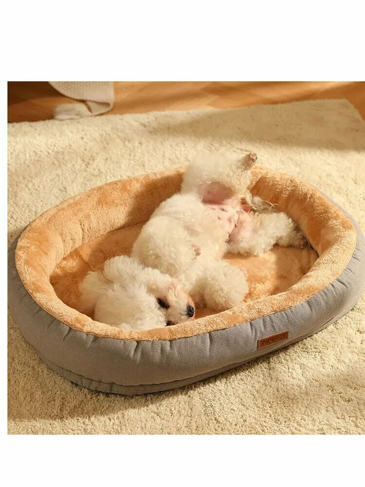 Лежанка для кошек и собак премиум-класса с подушкой и съемным чехлом на молнии Мягкий ортопедический лежак для мелких, средних и крупных пород Легко чистить