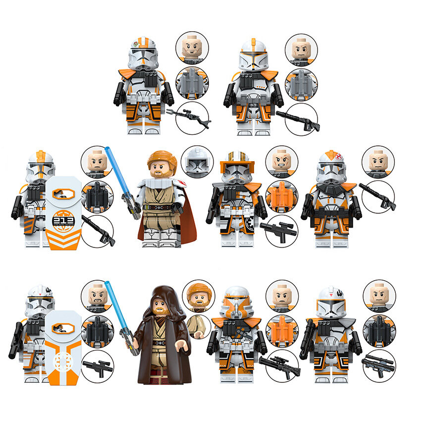 Фигурок Конструктор Миницигулы , Звёздные Войны(Star Wars) 501 Clone Trooper-10шт (4.5см, пакет)(совместим с лего)