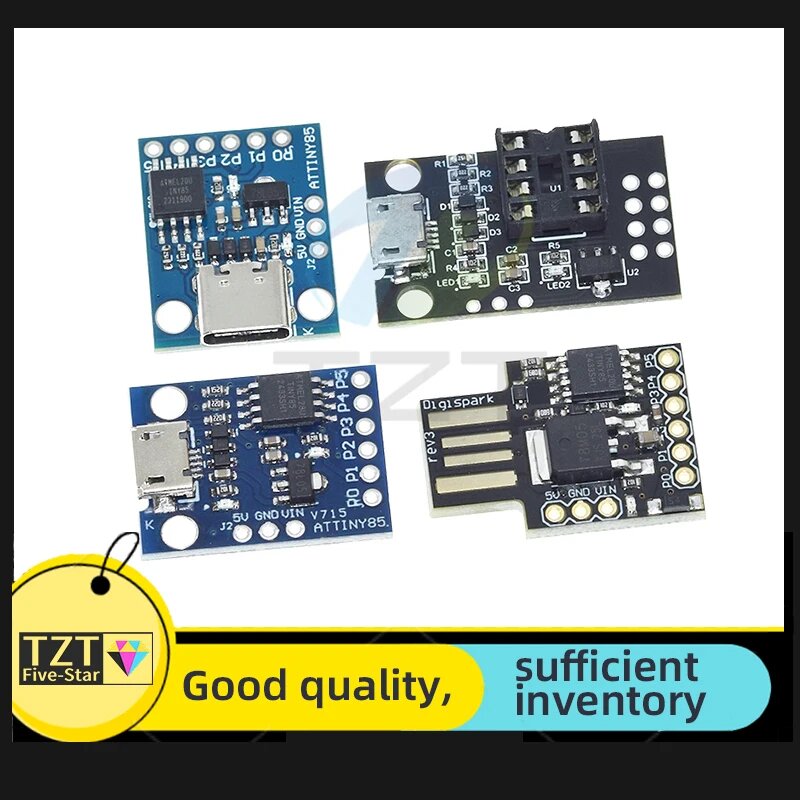 GREATZT Digispark Tiny85 Микроплата Черный, 2PCS, ATTINY85 Connector — фото 1