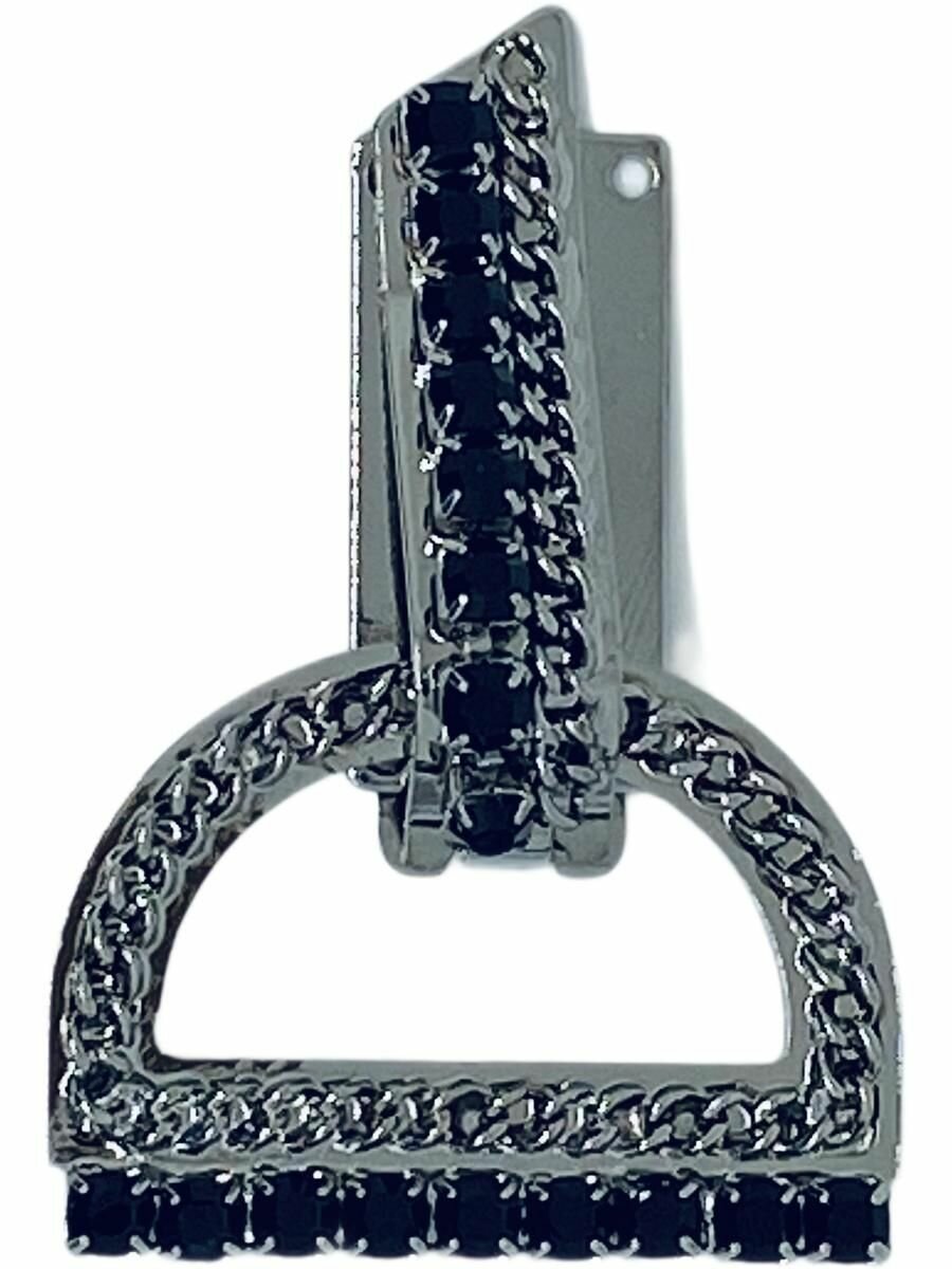 Пряжка-клипса(Франция) со стразами Сваровски для шуб и другой верхней одежды