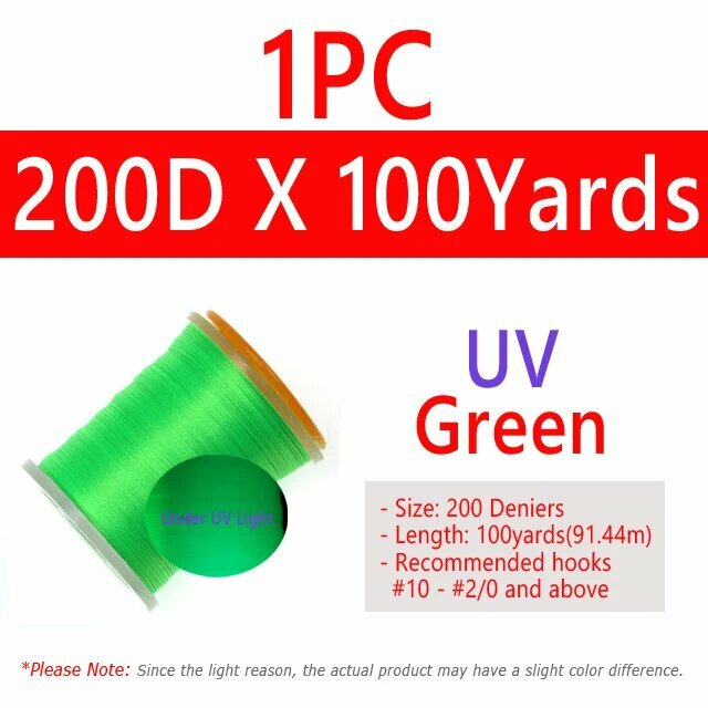 Wifreo нить для вязания мух красная 200D 1PC UV Green