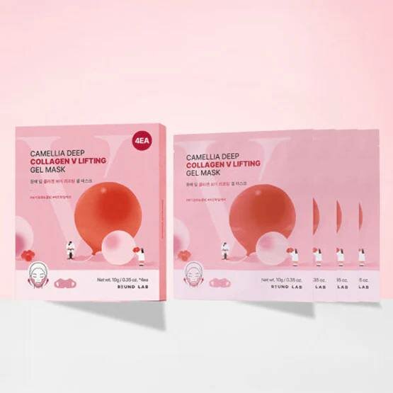 Round Lab Лифтинг-маска для V-зоны с коллагеном Camellia Deep Collagen V Lifting Gel Mask 10 гр х 4 шт