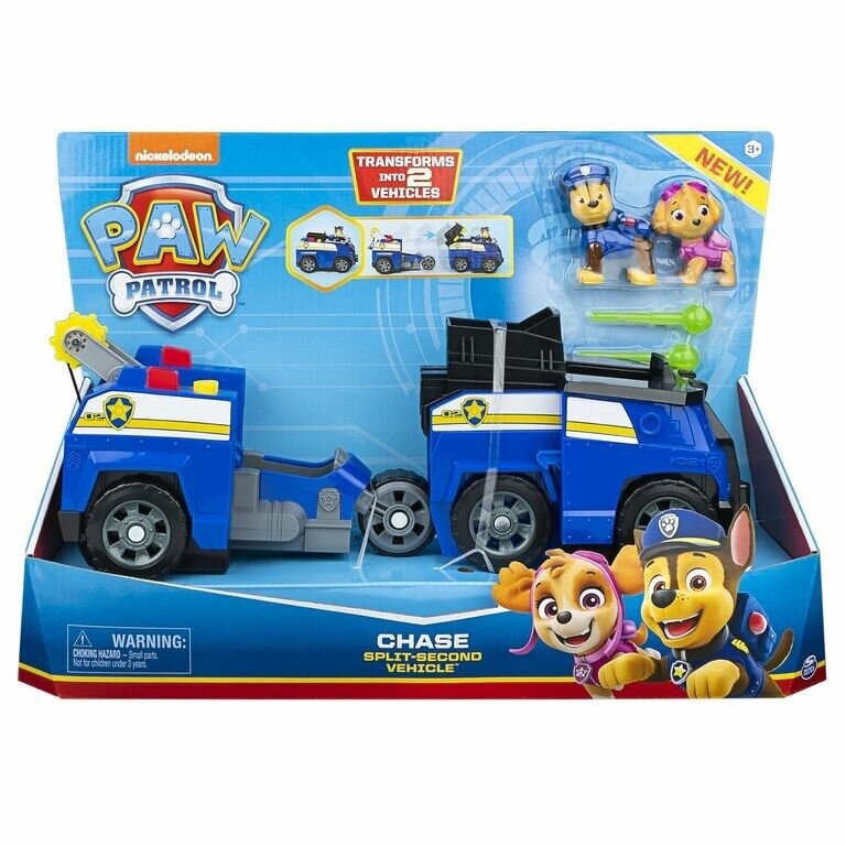 Nickelodeon Chase Split-Second Vehicle Щенячий патруль Машинка-трансформер с Гончиком 6056033