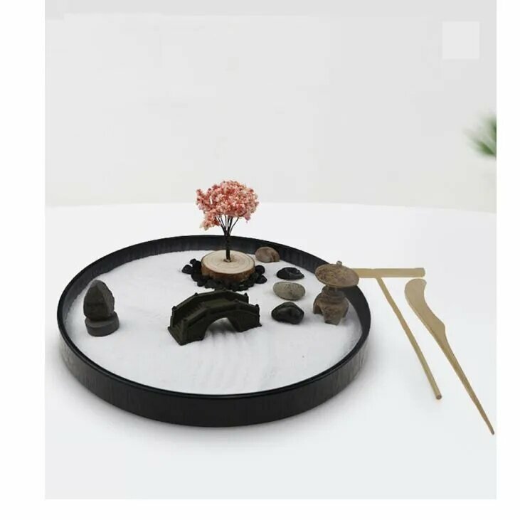Настольный японский садик Дзен 21cm , садик для медитации, сад камней,