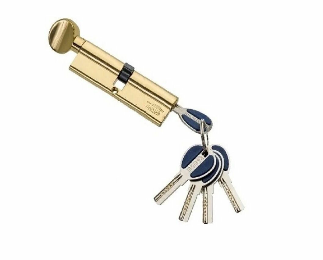 Цилиндровый механизм, латунь Перфорированный ключ-вертушка CW 80 мм золото