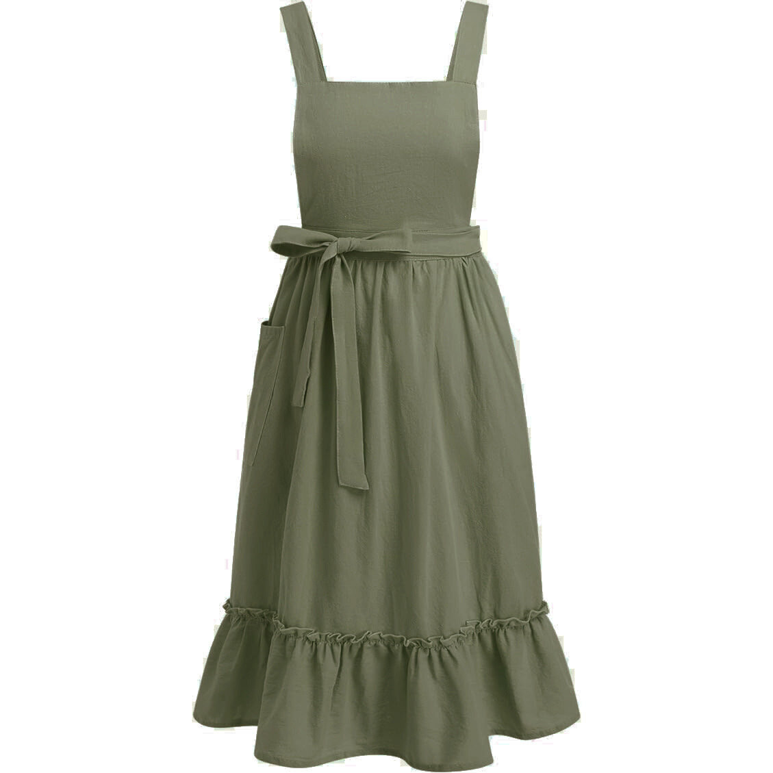 Французский ретро фартук, художественный хлопковый льняной рабочий фартук, цветочный фартук художника, пасторальный дизайн с рюшами, рабочая юбка