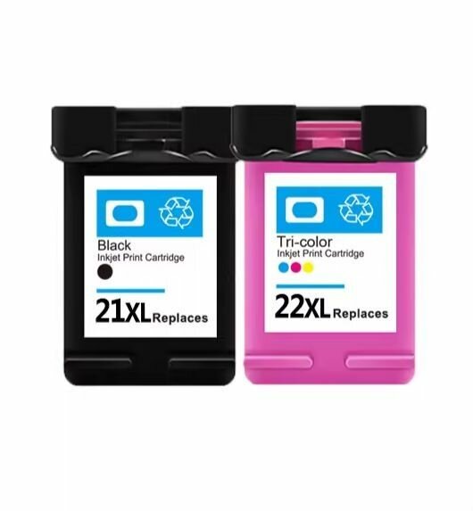 Cовместимый Картриджи для принтера HP 21 XL / 22 XL для HP DeskJet F4180, F2180, F380, F2280, D2460, PSC 1410, (Чёрный/1, цветной/1)