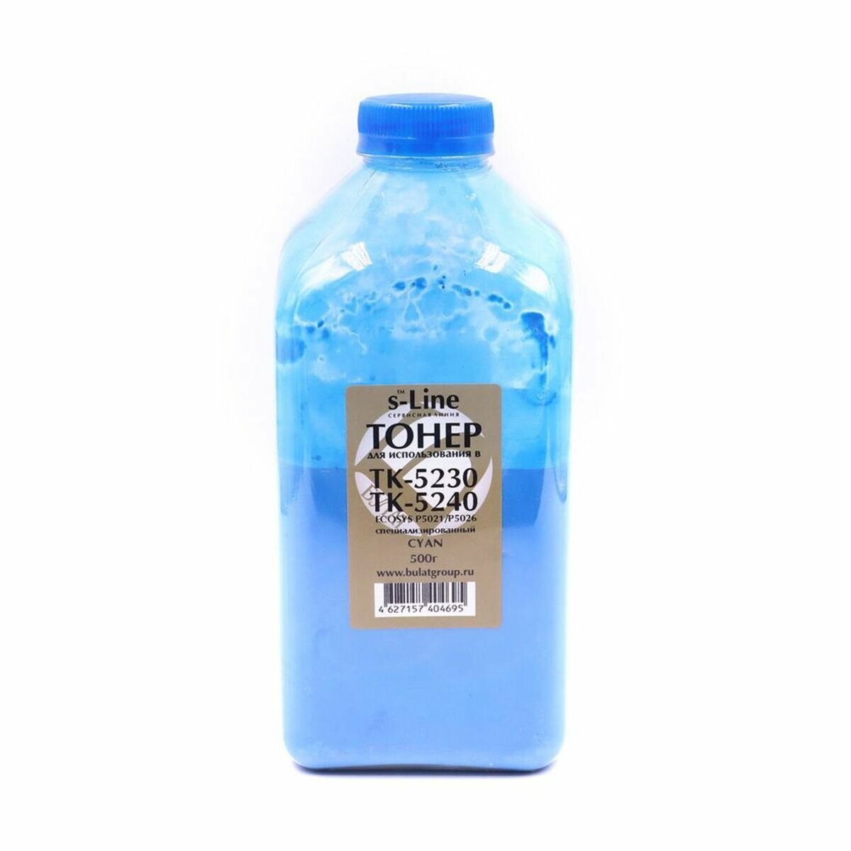 Тонер булат s-Line TK-5230, TK-5240 для Kyocera ECOSYS P5021, ECOSYS P5026 (Голубой, банка 500 г), специализированный