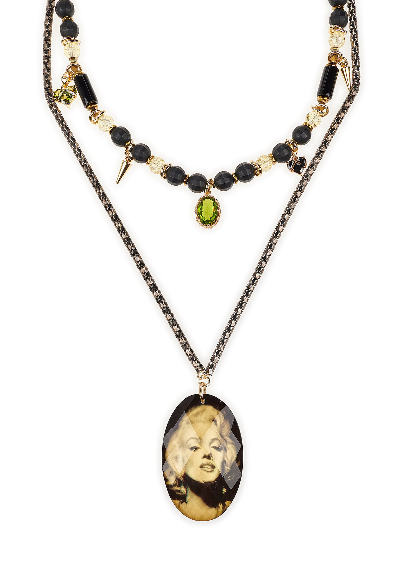 Колье, акрил, циркон