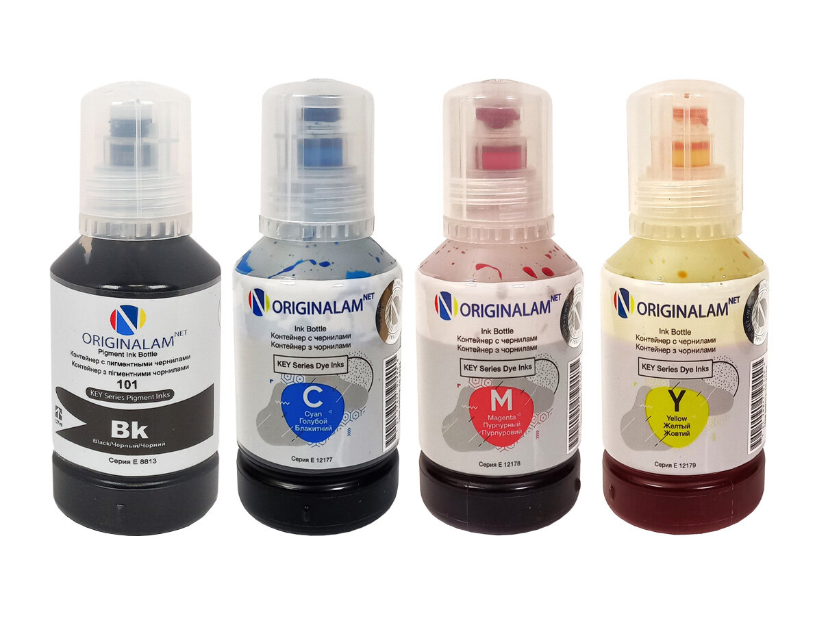 Чернила Originalamnet (Пигмент+Светостойкие) для Epson 4 цв. по 127 мл (pgBk, C, M, Y)