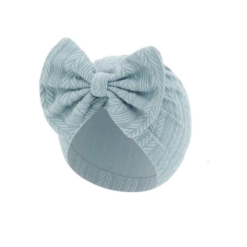 Детская бун-шапочка-тюрбан, Синий и серый