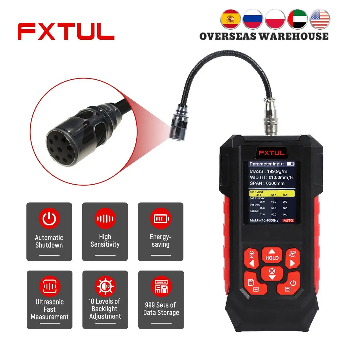 FIXTUL цифровой звуковой тестер натяжения ремня диапазон измерения 10 Гц-5000 Гц ручной звуковой измеритель натяжения ремня измерительный прибор