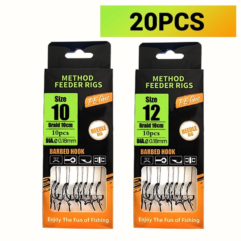 Новые фидеры для ловли карпа — плетеная леска с колючими крючками (размер 6, 8, 10, 12) для любителей ловли карпа и карася