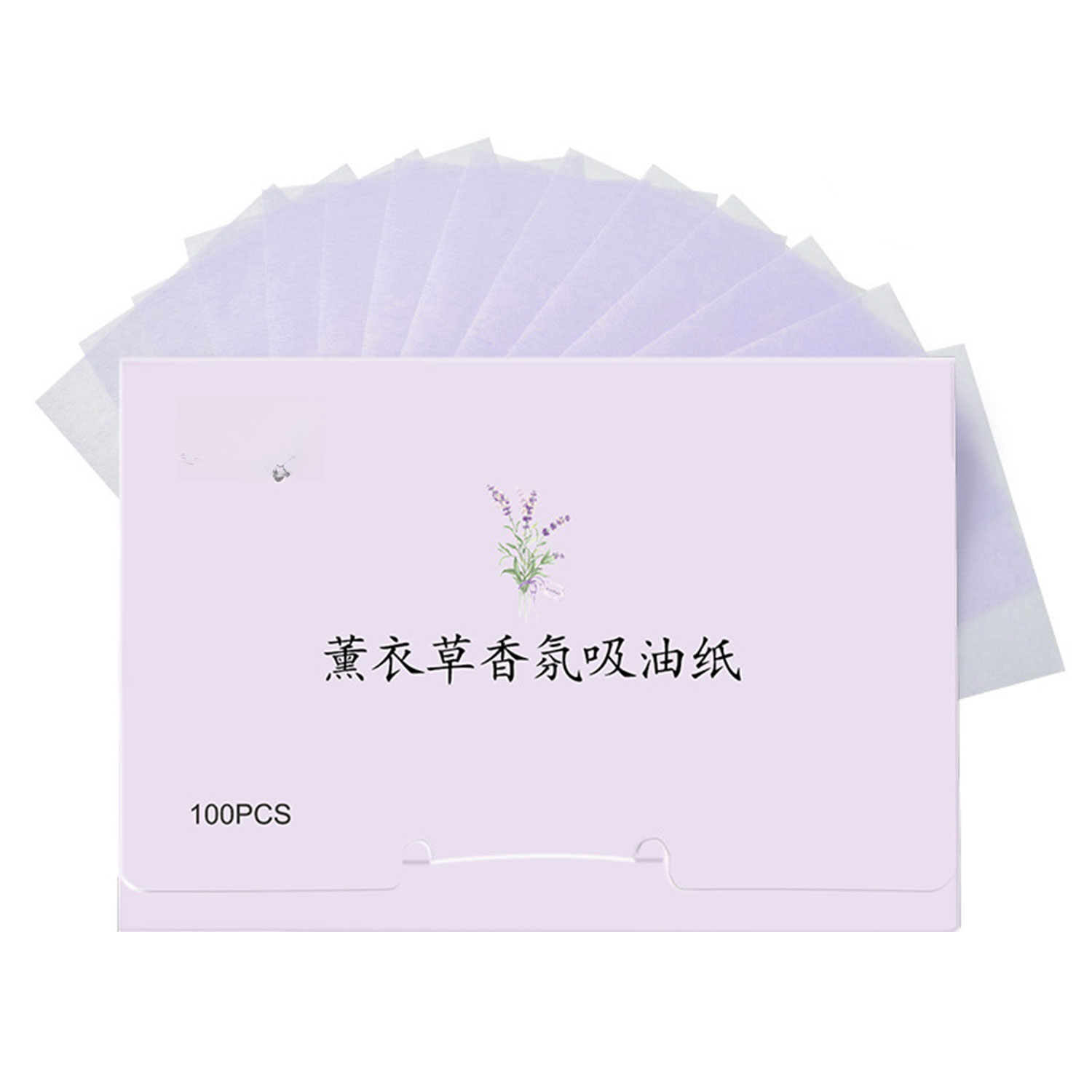 100 листов абсорбирующей бумаги для лица, впитывающих масло, салфетки для контроля жирности с лавандой.