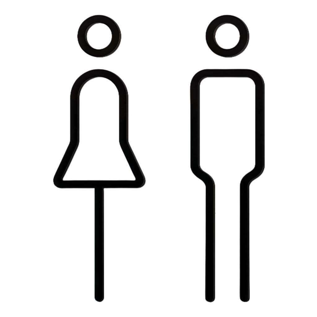 Металлические знаки для туалетов, Черный