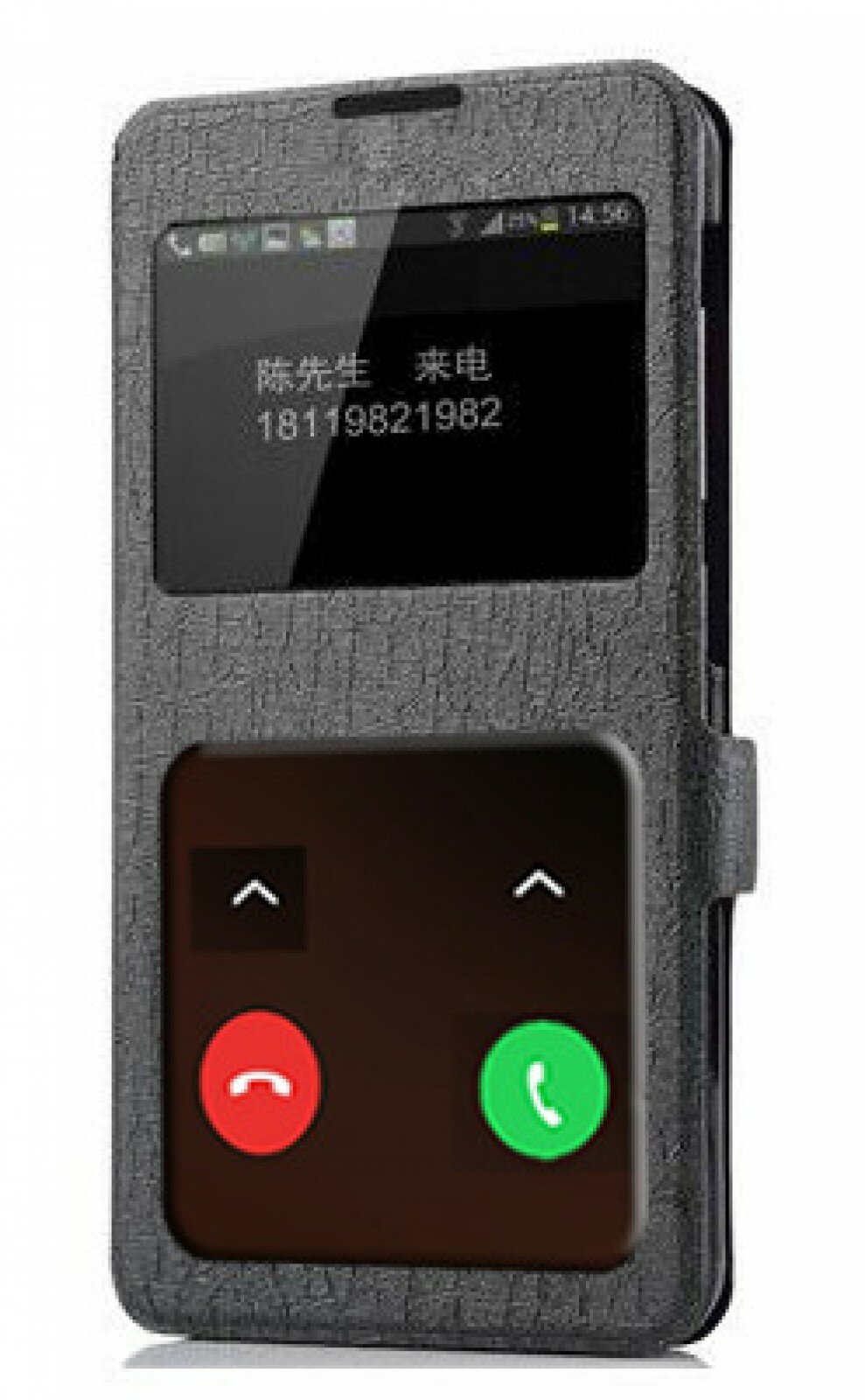 Чехол-книжка MyPads для Realme C55 и Realme Narzo 55 с окном вызова и свайпом черный