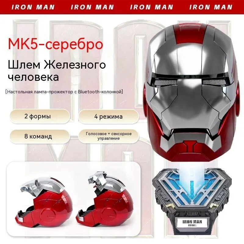 Шлем Железный человек MK5 с поддержкой контрольных масок на английском и китайском языках