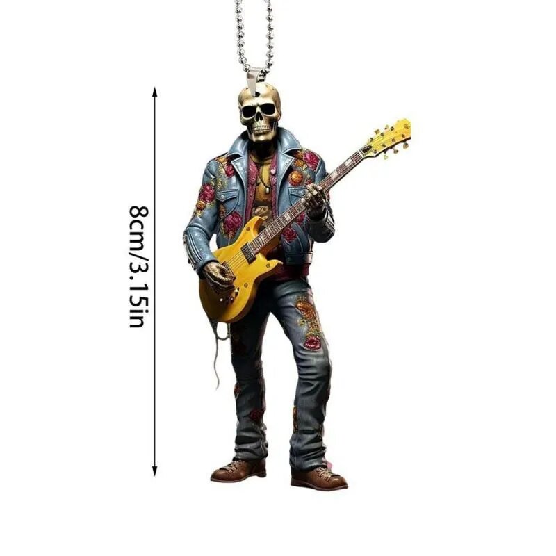Коллекционная фигурка Spooky Rock Band Resin Кулон скелет гитарист 8 см