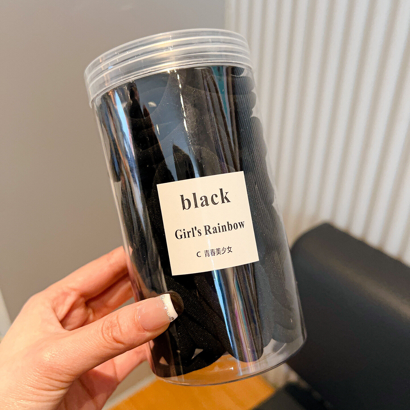 Резинки для волос No brand, каучук, чёрные, эластичные, 100 шт.