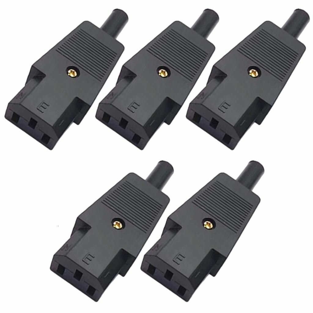 Набор из 5 шт. универсальных силовых разъёмов IEC 320 C14 и C13, женская голова