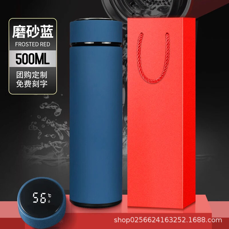 Термокружка из нержавеющей стали 304 с интеллектуальным дисплеем температуры, мужская деловая промо-кружка, подарочная кружка с нанесением логотипа.