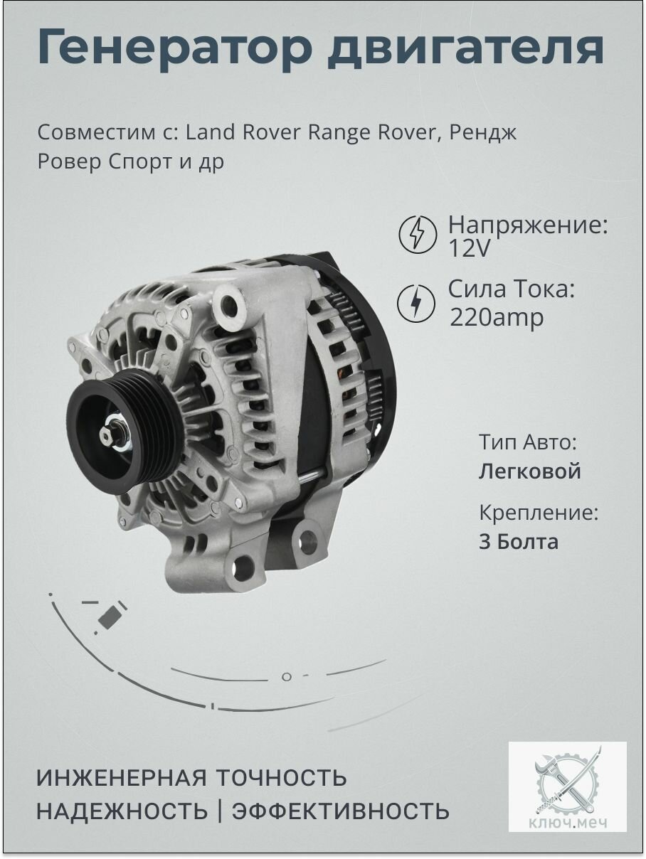 Генератор для Land Rover Range Rover, Рендж Ровер Спорт