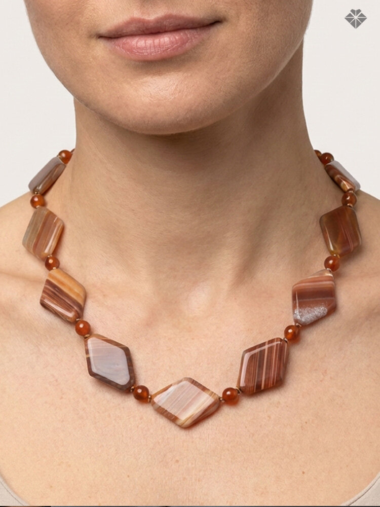 Бусы, сардоникс, сердолик