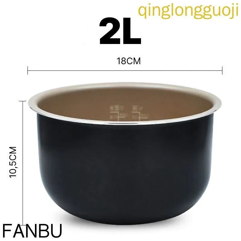 Чаша для мультиварки Philips HD3060 HD3160 HD3070 HD3061 HD3161 HD3071, 2 л, керамическое покрытие, черная матовая