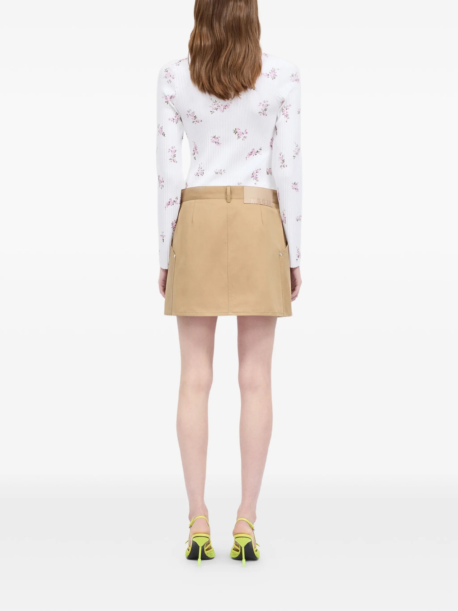 Юбка MSGM Button-details wrap A-line skirt, размер 46, разноцветный — фото 1