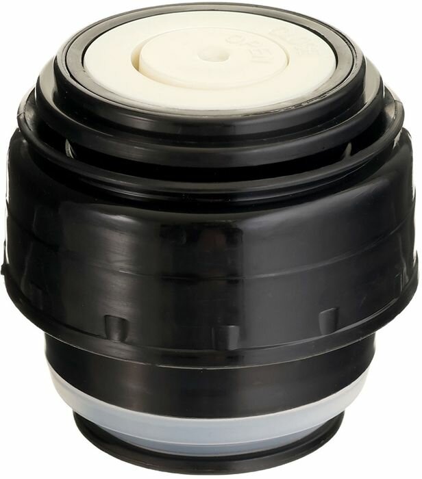 Пробка пластиковая для термоса-гильзы на 350 мл и 500 мл, крышка с кнопкой и силиконовым уплотнителем для термоса с внешней резьбой, 4.8х4.8 см, цвет черный