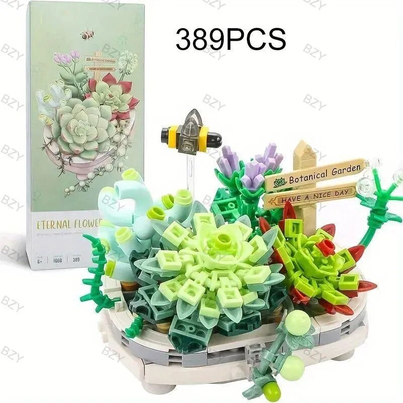 Конструктор Бонсай 389PCS Пластиковый конструктор Зеленого цвета для Унисекс